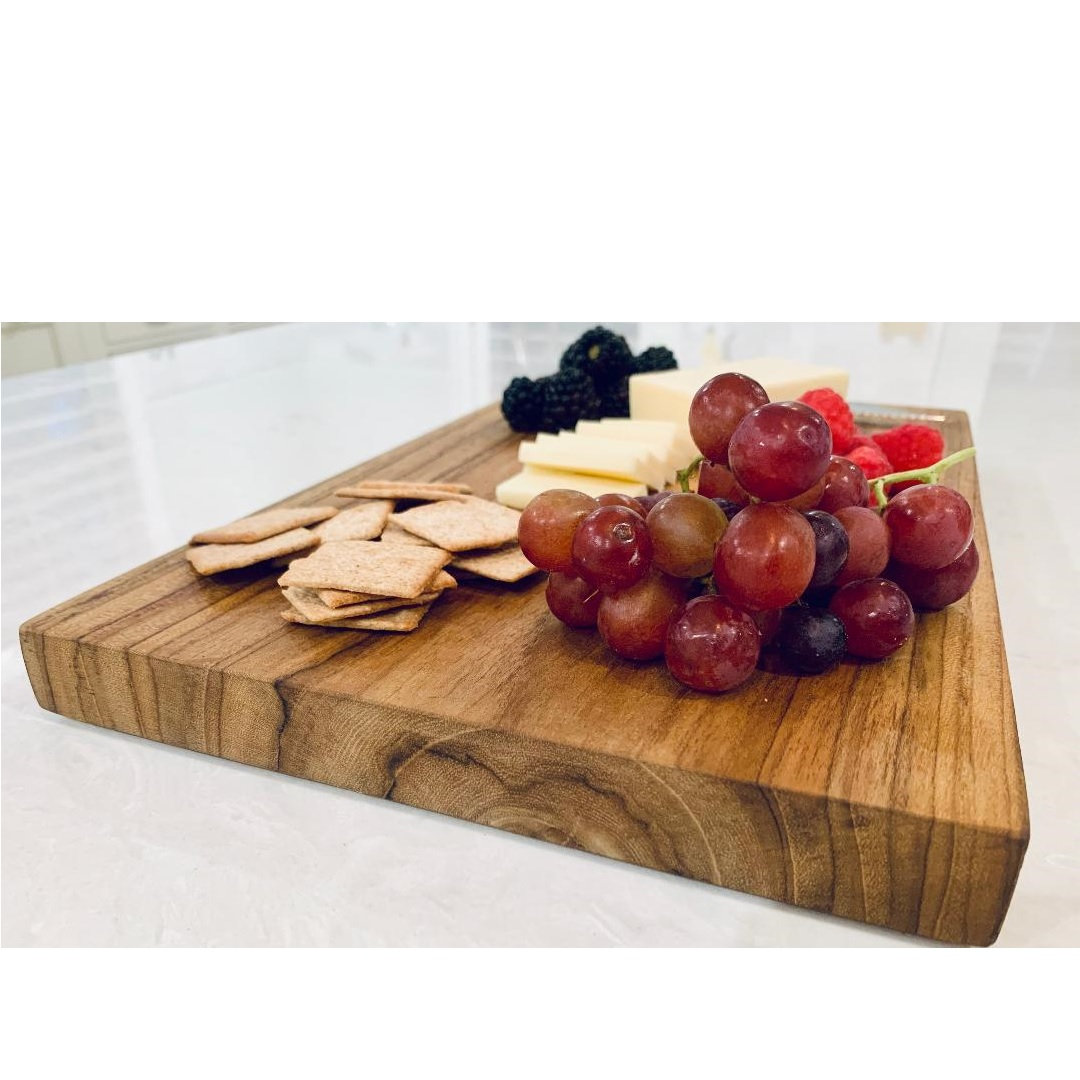Teak Wood Cutting/cheese Board 25 Long - Etsy