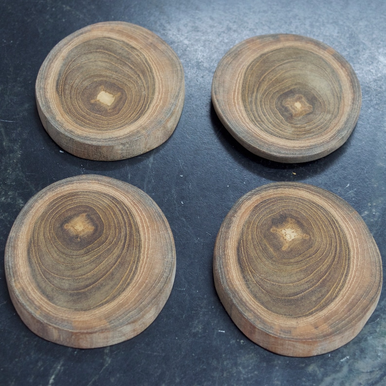 Teak Wood Coasters - 4 Pack (2 Sizes) - Etsy