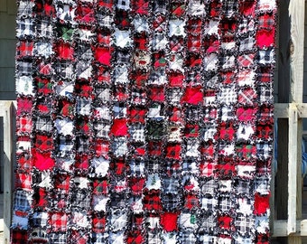 Garden Magic Queen Rag Quilt - Blues, Pinks, Greens, White, Cream - Etsy