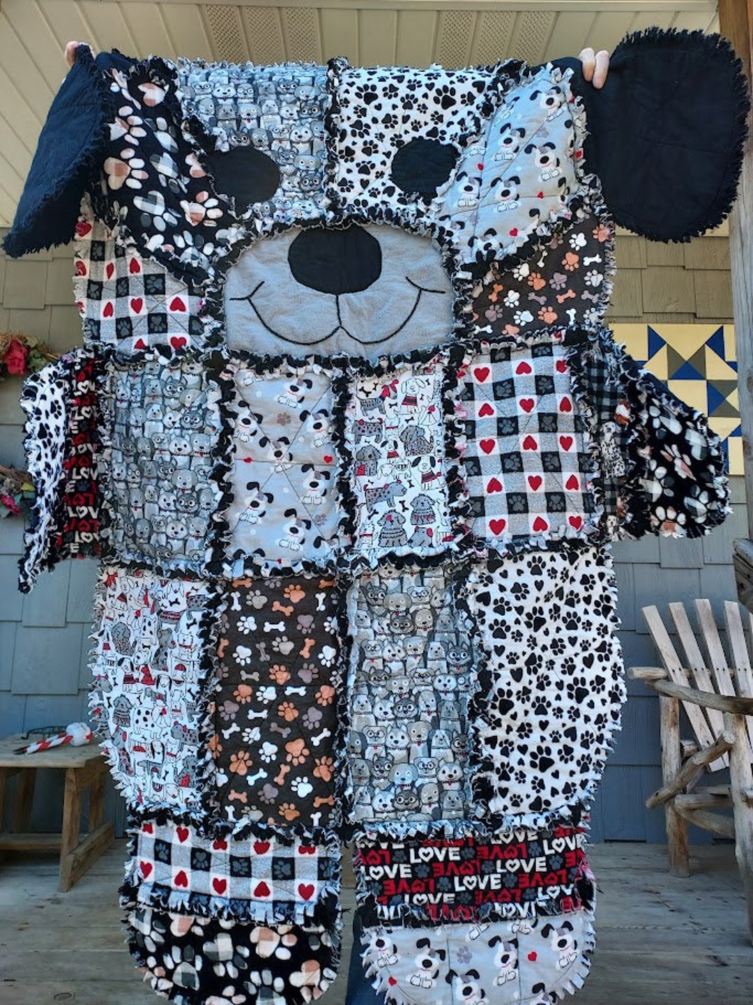 Puppy Rag Quilt - Etsy