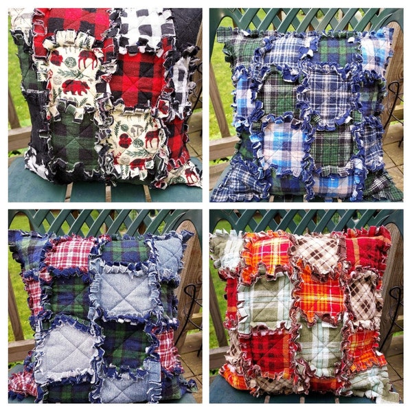 Rag Quilt Pillow - Etsy