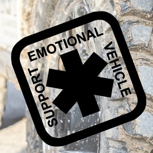 Emotional Support Vehicle Off-road Wheeling Decal - Etsy