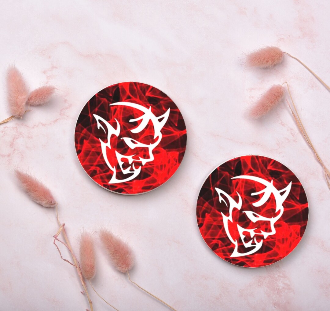 Car Cupholder Coasters Néoprène Ensemble de 2 Red Devil Demon - Etsy France