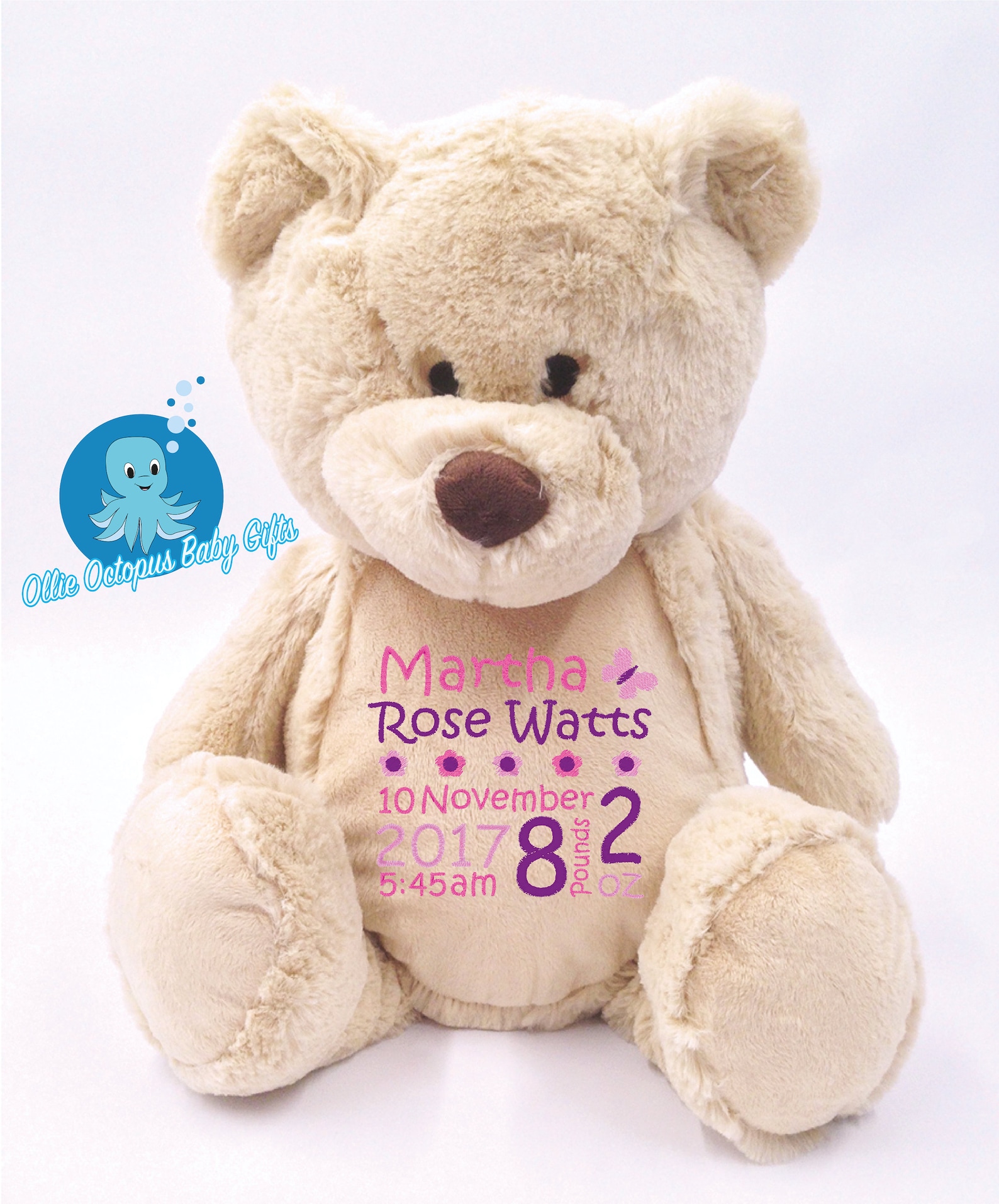 Personalized Teddy Bear, Embroidered Plush Soft Toy, Baby Gift - Etsy