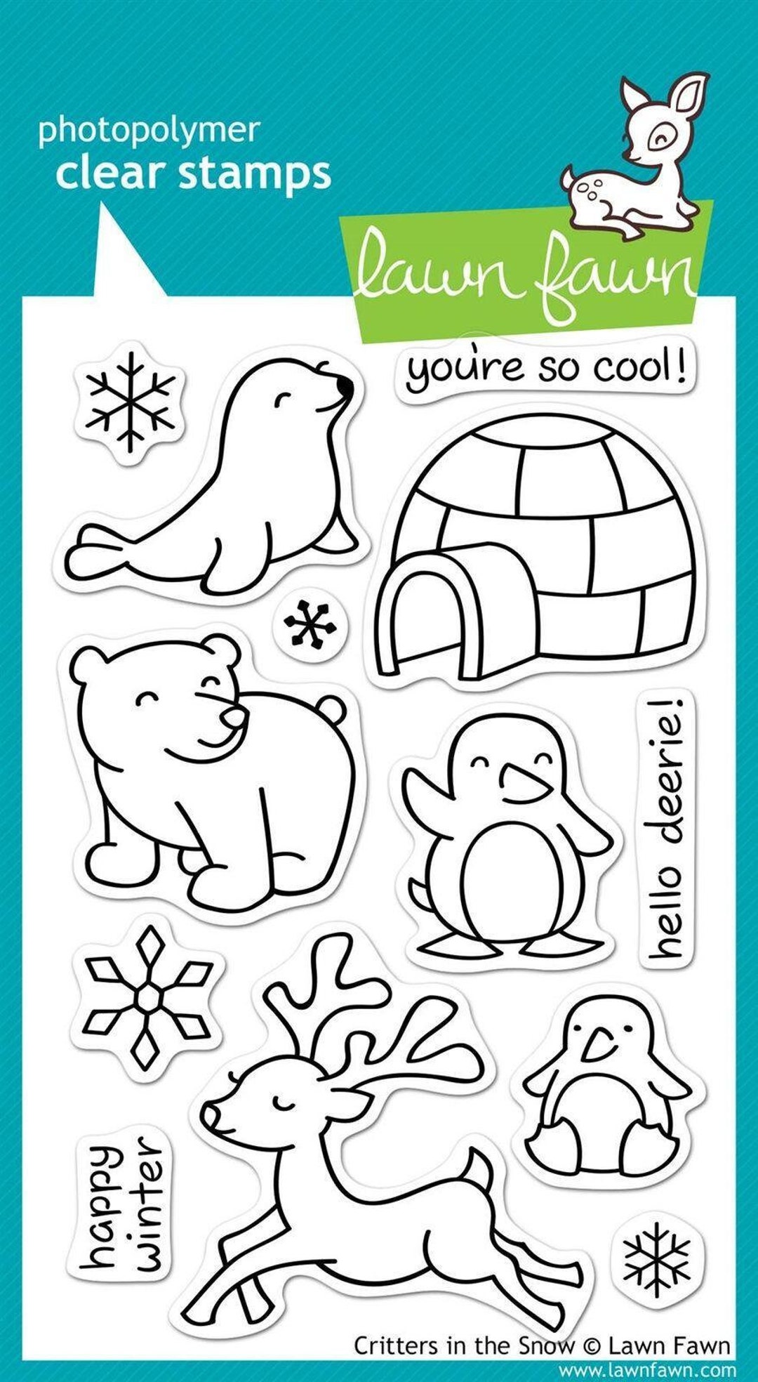 Lawn Fawn Critters in the Snow 4x6 Clear Stamp Set - Etsy