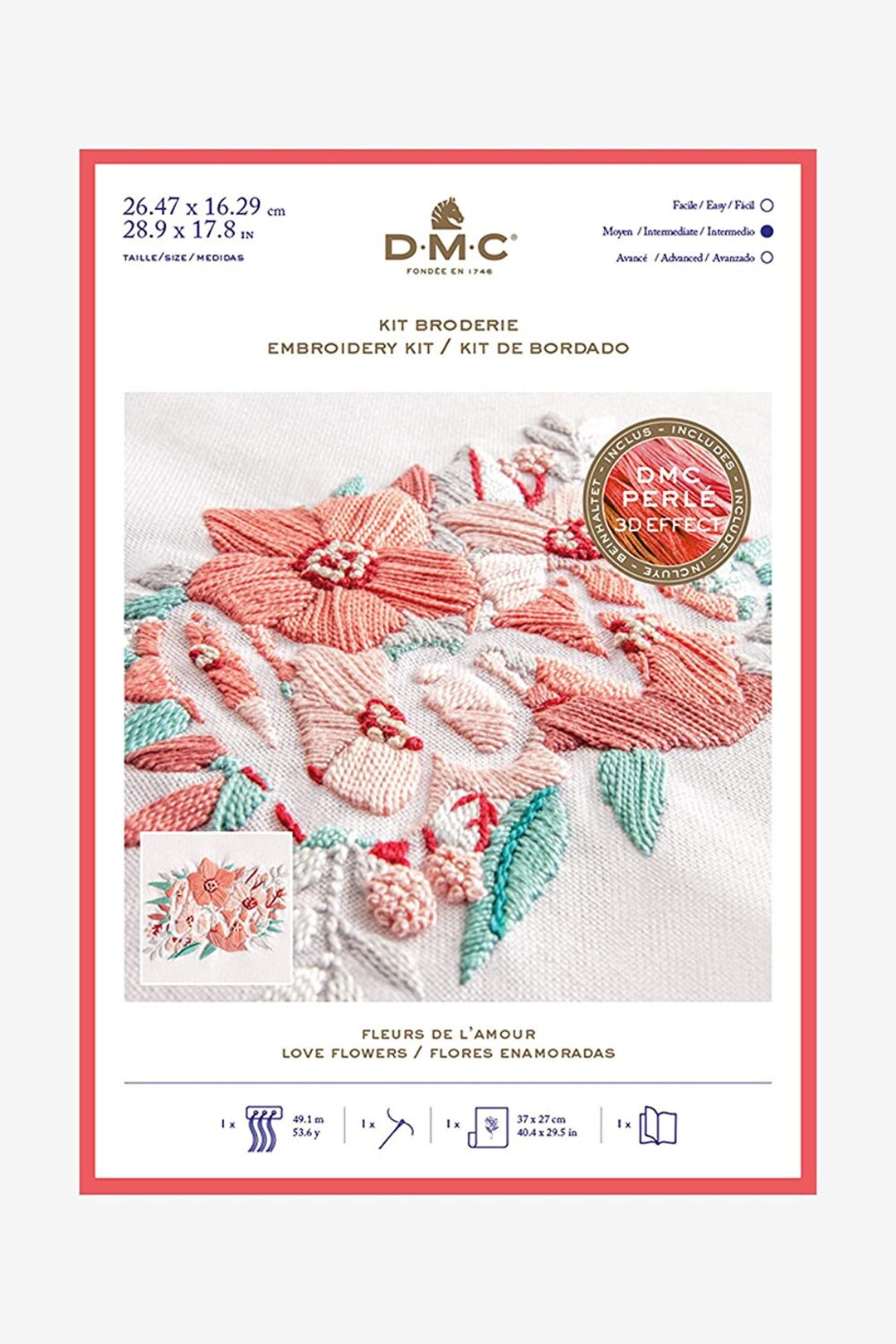 DMC Embroidery Kit - Love Flowers - Etsy