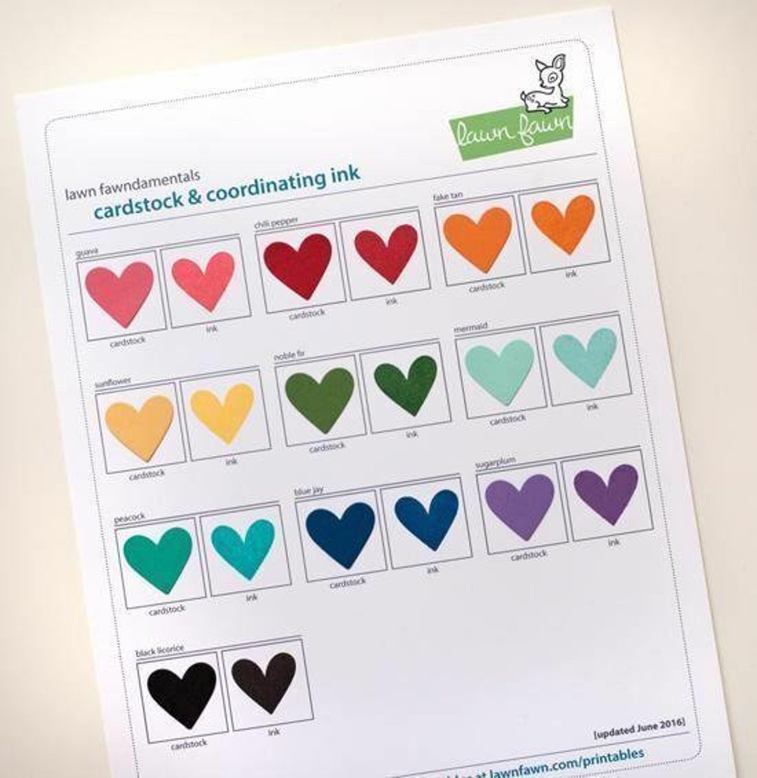 Lawn Fawn Heart Swatch 2x3 Clear Stamp&lawn Cuts Set - Etsy