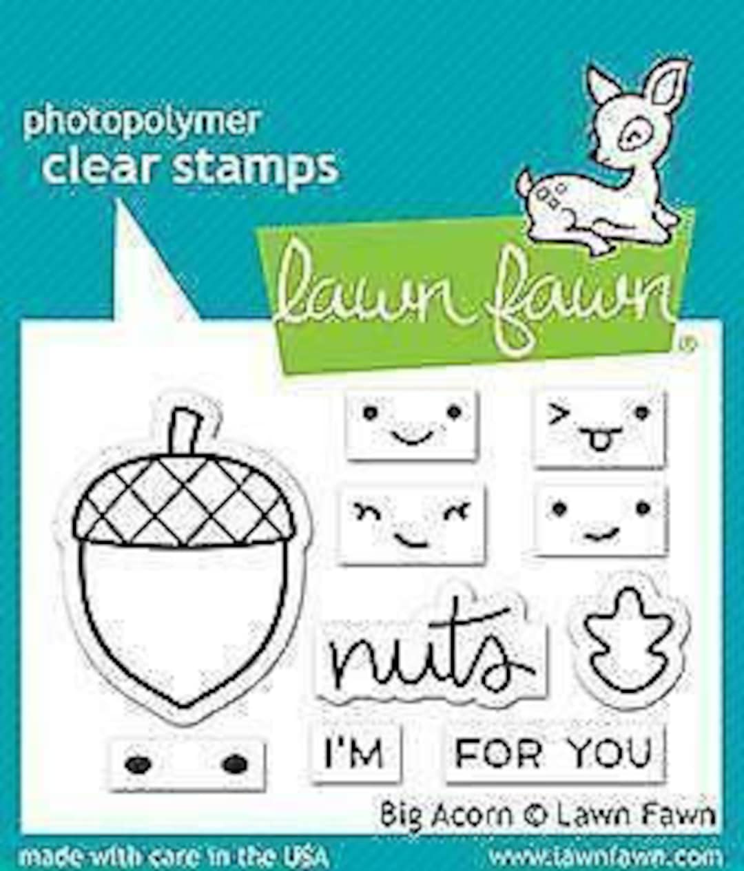 Lawn Fawn Big Acorn 2x3 Clear Stamp Set - Etsy