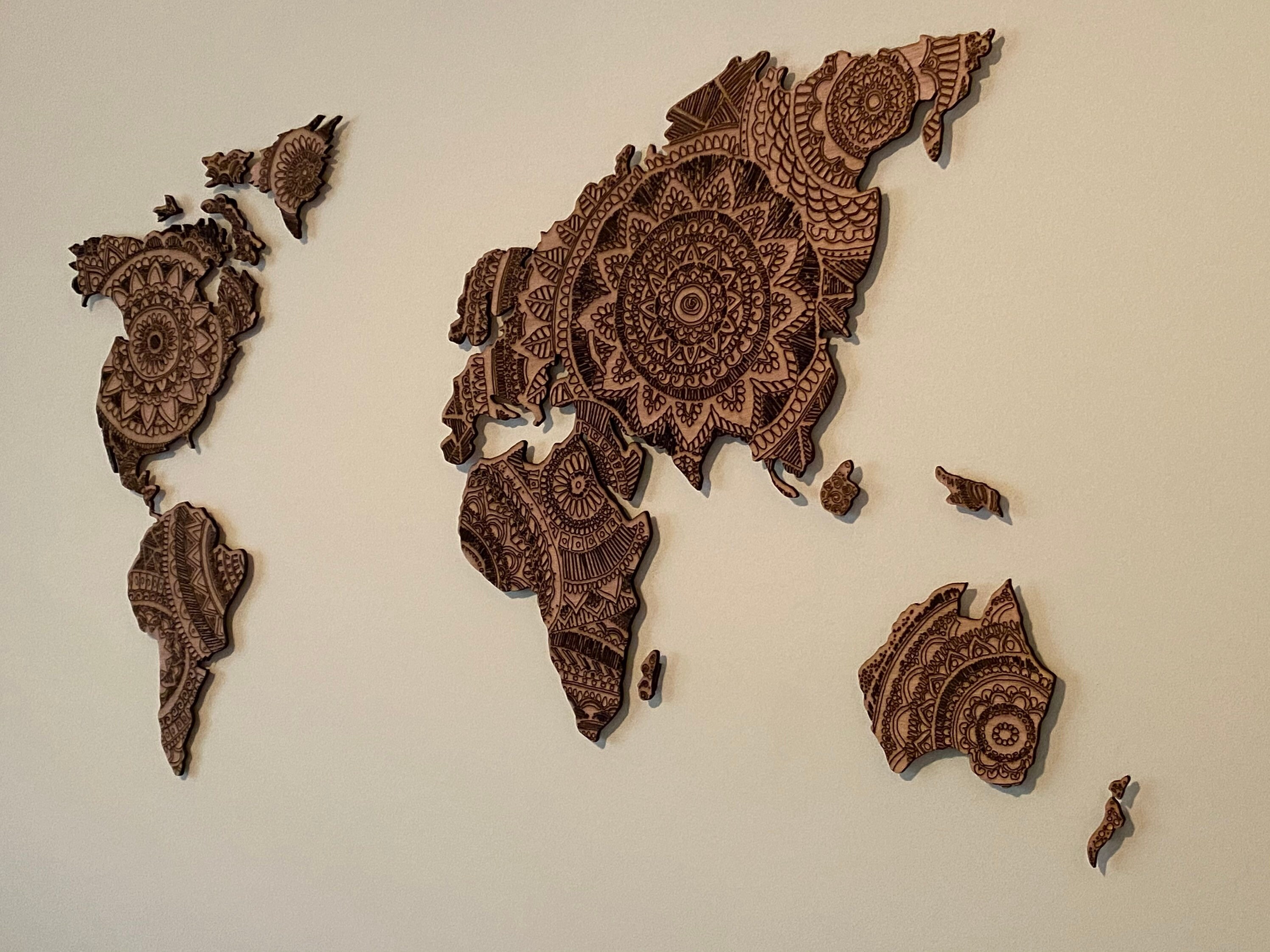 Wooden World Map - Etsy