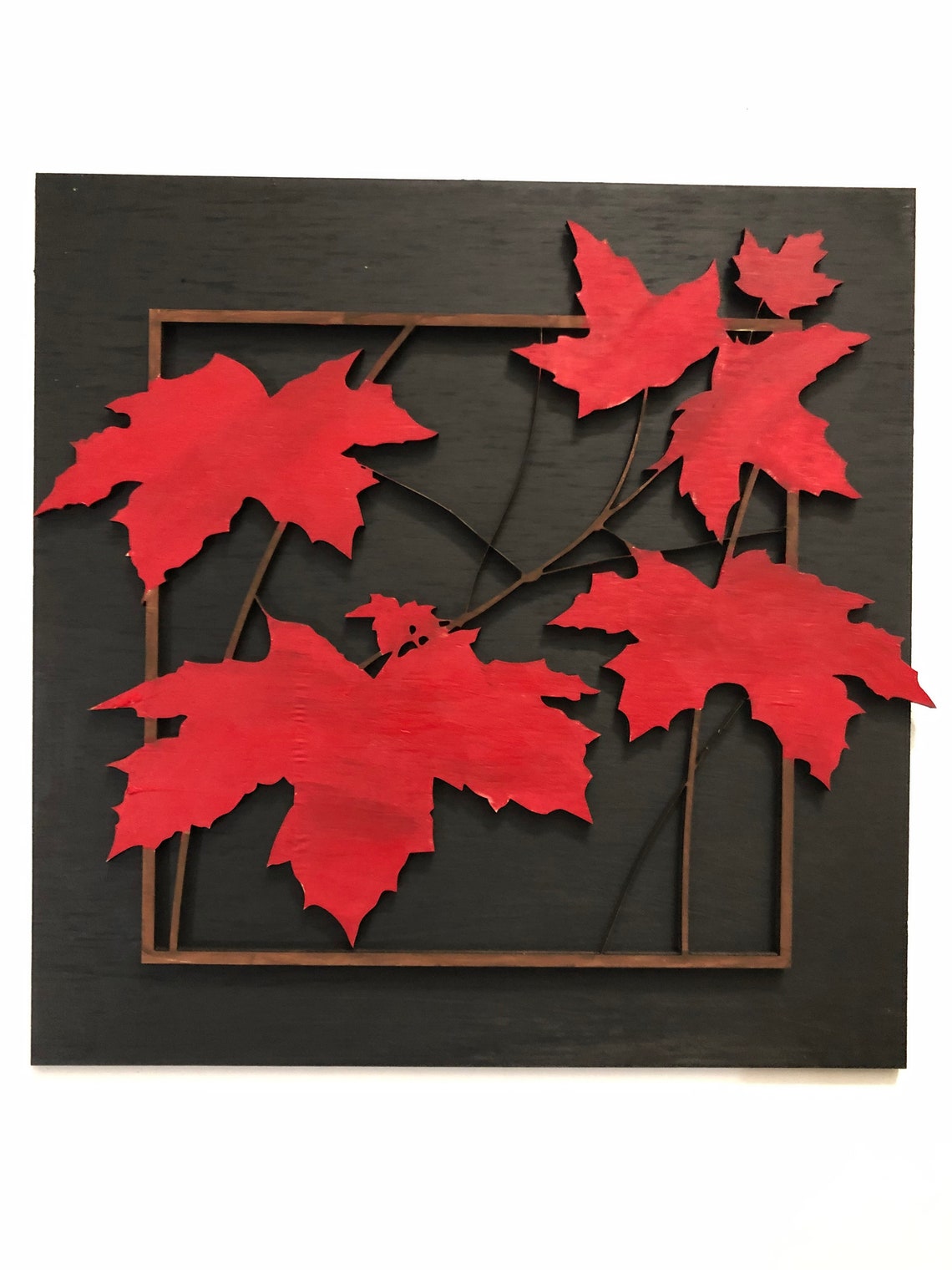 Maple Leave Wall Art - Wooden - Etsy