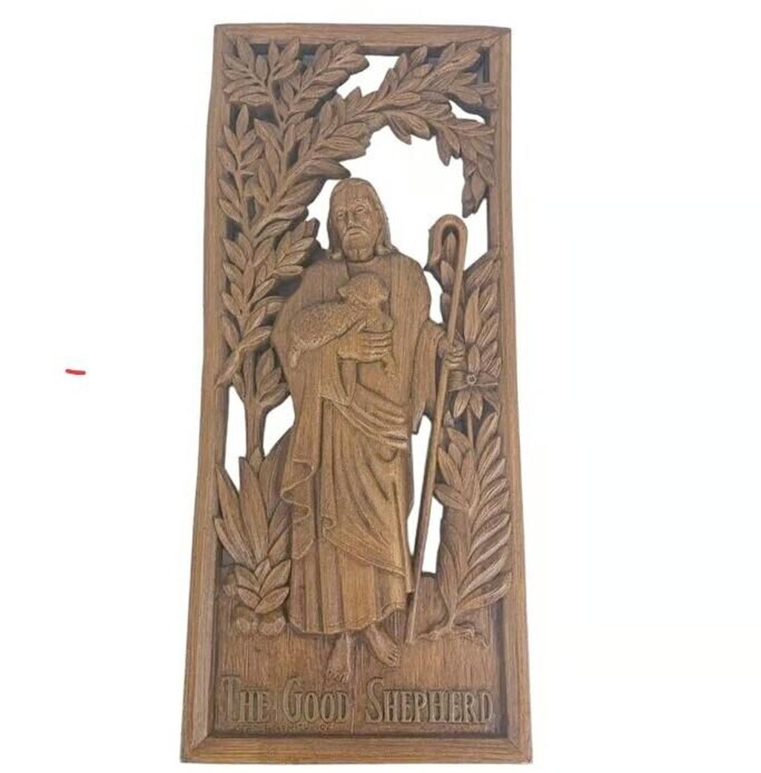 Vintage Warner Press 1961 Steel C.S. Smith the Good Shepard Wood Art ...