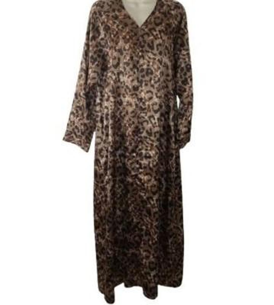 Vintage Cabernet Leopard and Floral Zip Satin Robe Womens Size M - Etsy