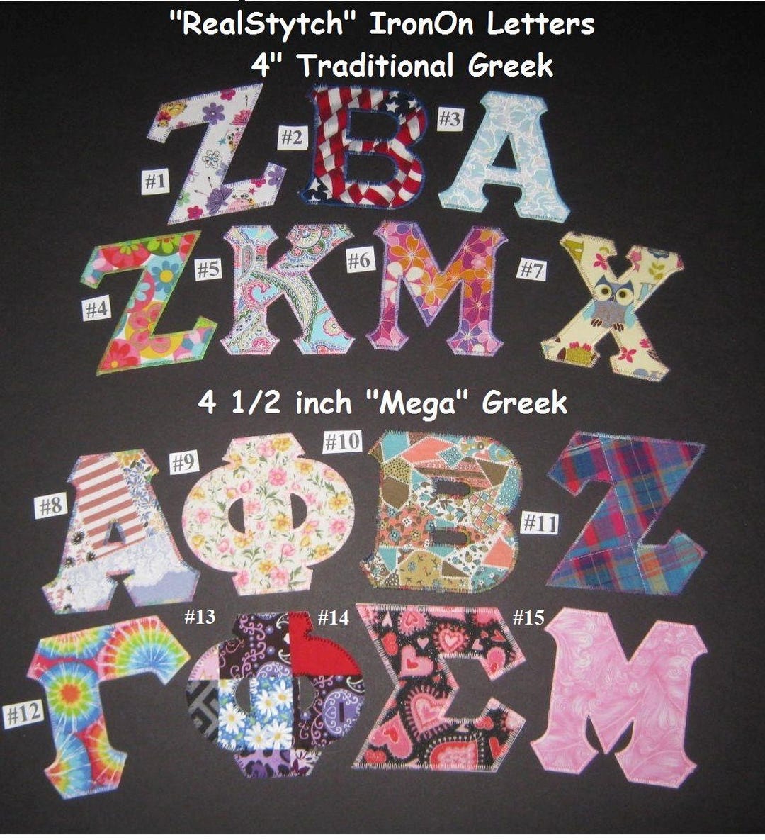 Applique Patches Gamma Alpha Epsilon Zeta Theta Kappa Lambda Mu Nu Xi ...