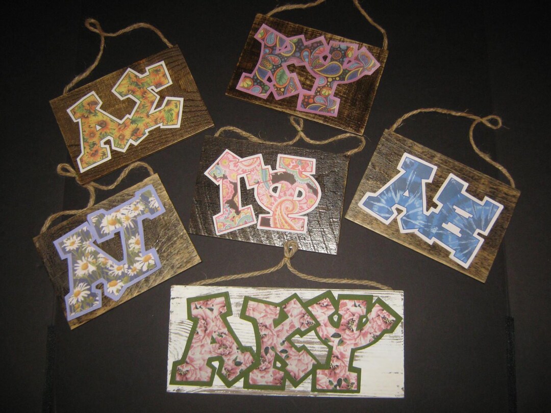 Wooden Door Plaque Gamma Psi Nu Chi Alpha Zeta Xi Beta Mu Omega Phi ...