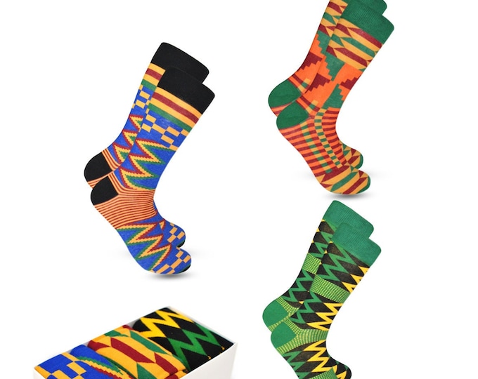 Premium Quality Kente Socks for Dress or Casual Novelty (kente Cloth 3 ...