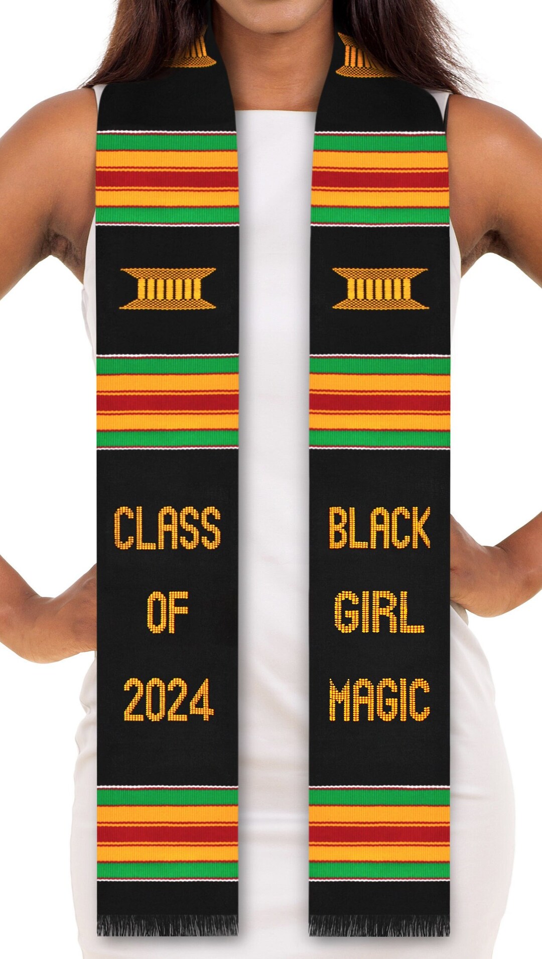 Black Girl Magic Class of 2024 Authentic Kente Cloth Graduation Stole ...