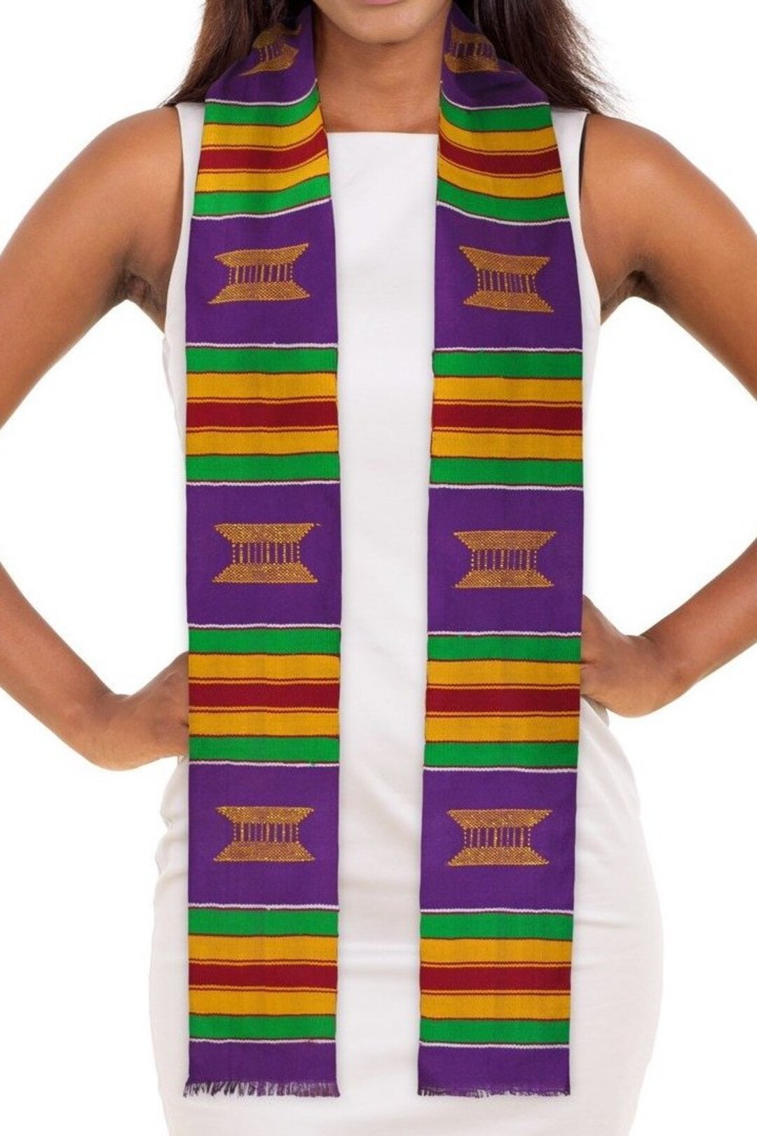 Purple Authentic Kente Cloth Graduation Stole Sash Kinte Stoll - Etsy