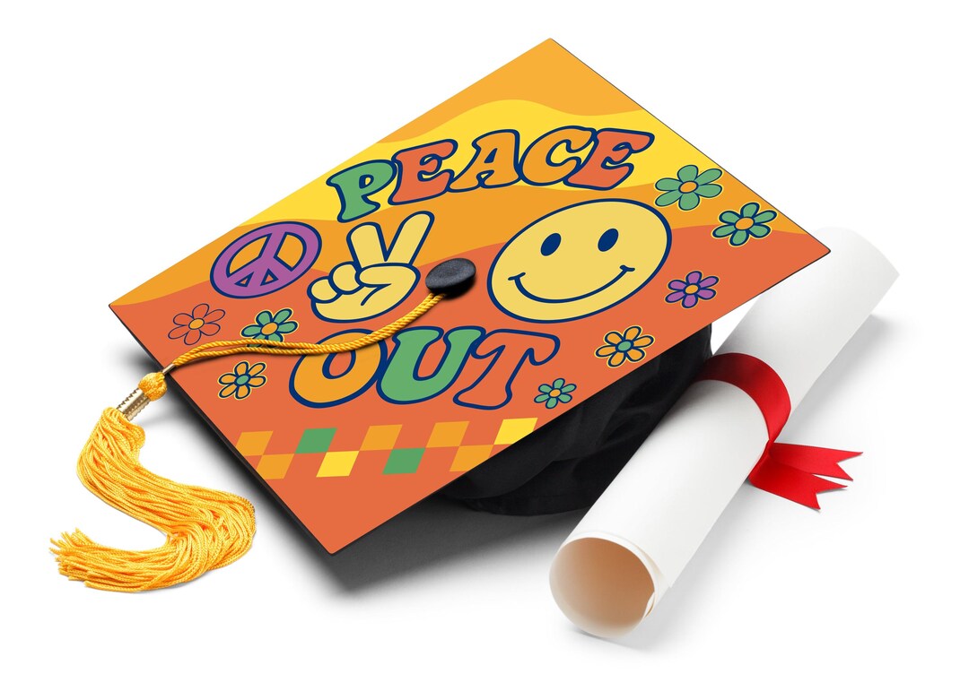 Peace Out Graduation Cap Topper - Etsy
