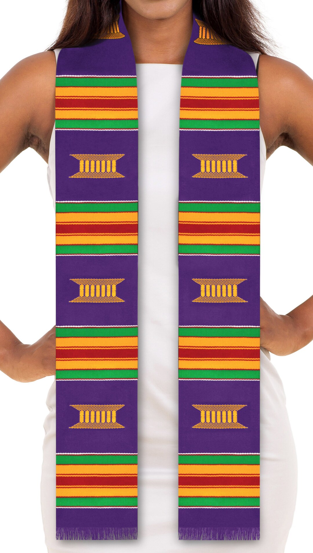 Purple Authentic Kente Cloth Graduation Stole Sash Kinte Stoll - Etsy