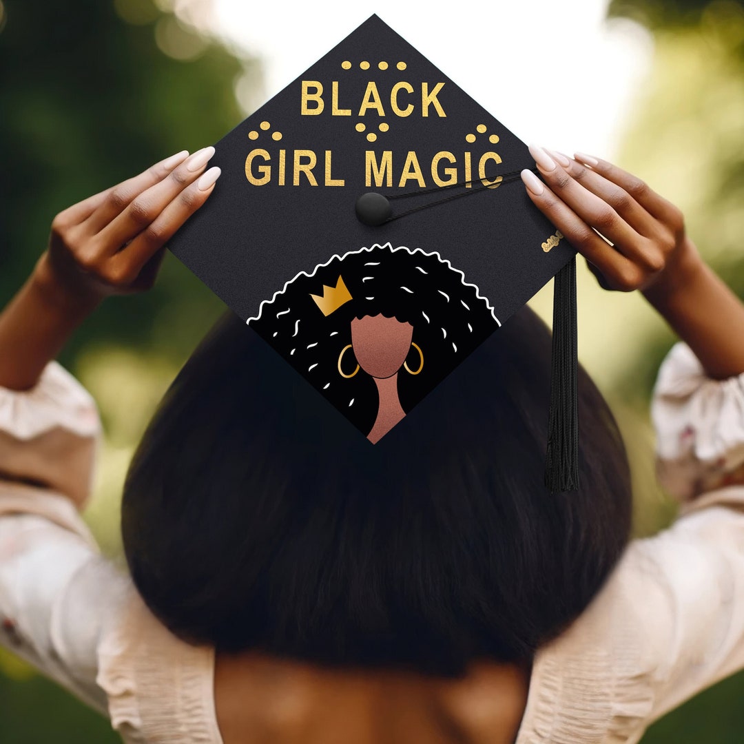 Black Girl Magic Graduation Cap Topper (physical Product) - Etsy