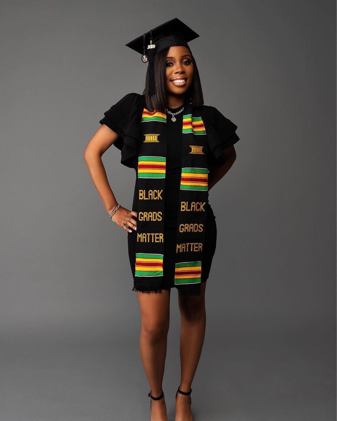 Black Grads Matter (no Year) Authentic Handwoven Kente Cloth Graduation ...