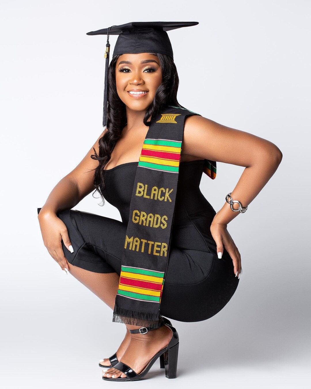 Black Grads Matter Class of 2025 Authentic Kente Stole Cloth Graduation ...
