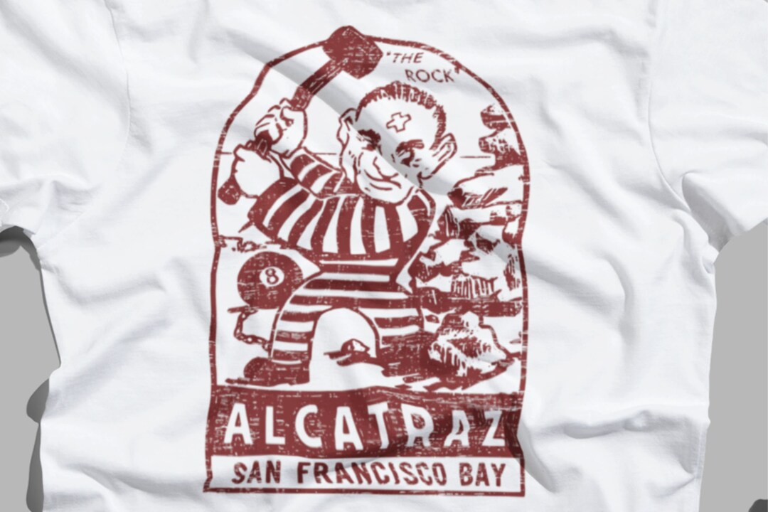 Vintage 1950's Style Alcatraz Prison, Al Capone San Fransisco Tshirt ...