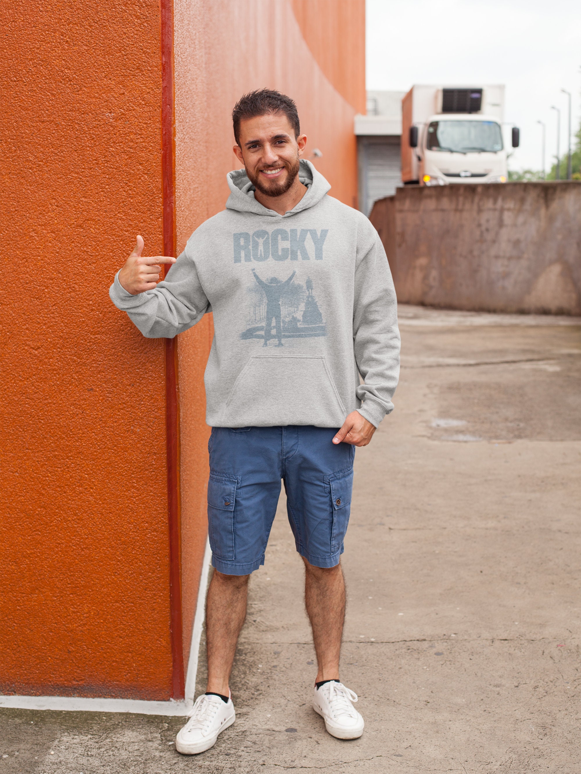 Rocky Balboa Hoodie or Hoody Design as Worn by David Beckham. Retro ...