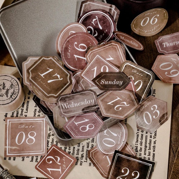 Pack of Date Stickers - Etsy