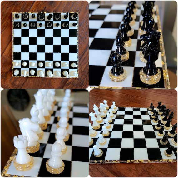 Designer Chess Board Set Custom Made Home Decor Resin - Etsy