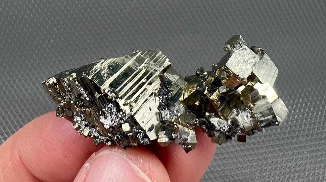 RARE Pyrite! Aesthetic Twisted Pyrite With Galena, Floating From ...