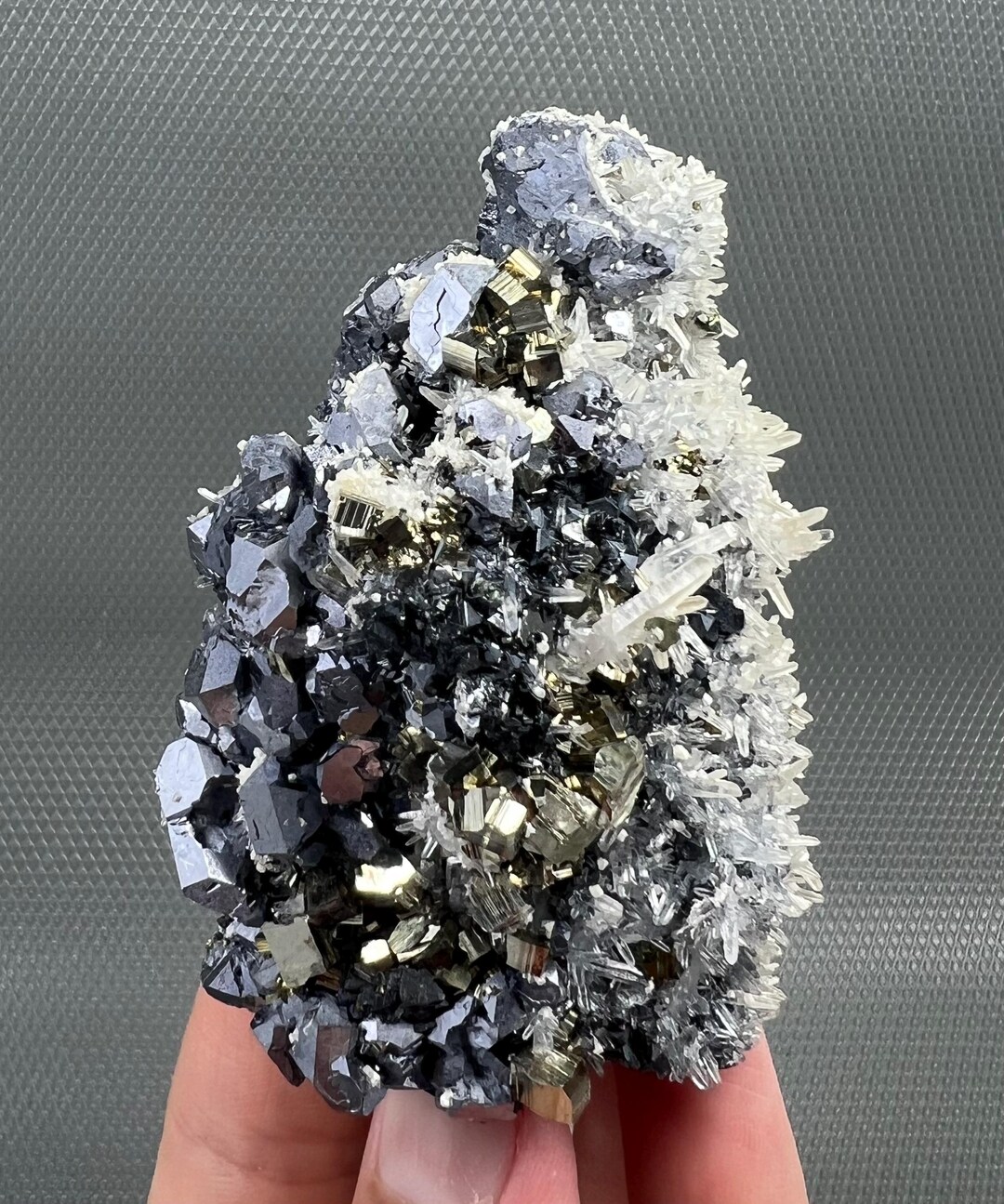 Aesthetic Shiny Galena(spinel) Quartz With Pyrite and Sphalerite From ...