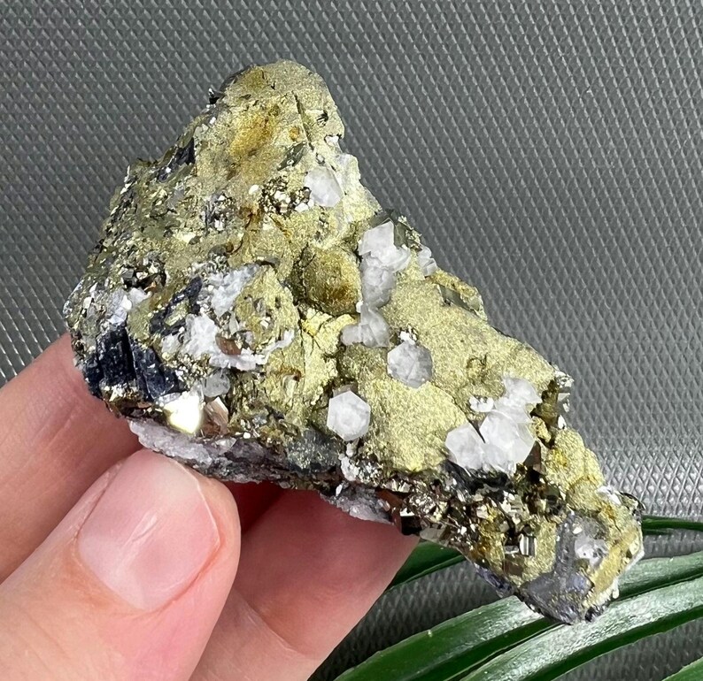 Chalcopyrite With Perched Pyrite and Calcite From Krushev Dol Mine ...