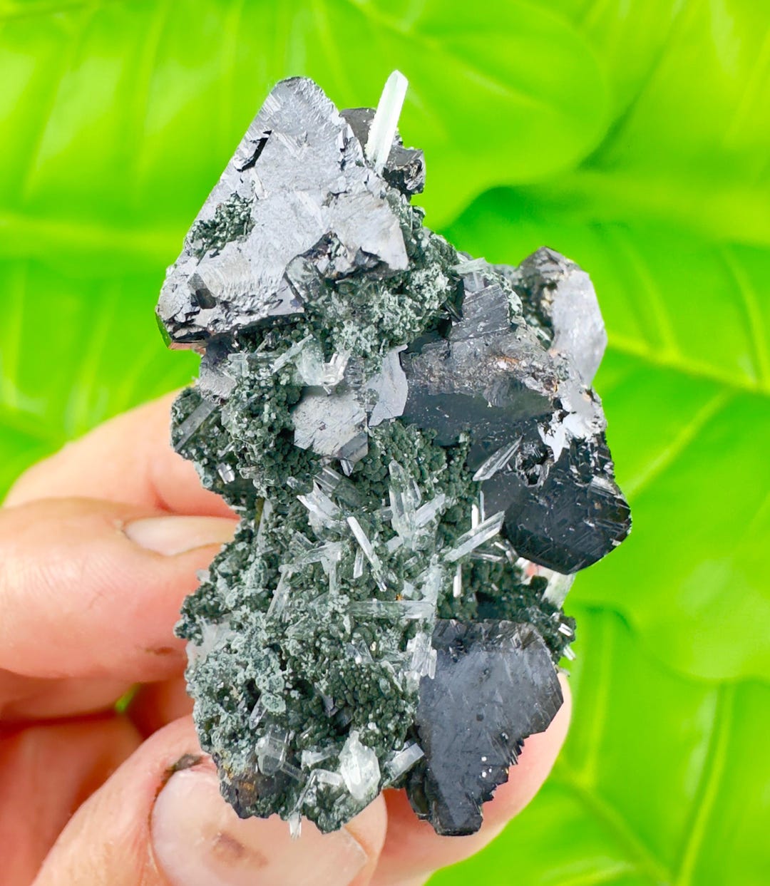 Tetrahedral Sphalerite and Balls Chlorite With Needle Quartz From ...