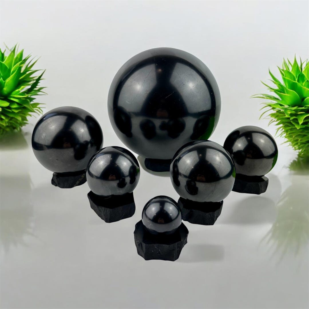 Shungite Ball , Shungite Sphere , Rare Stone Shungite, Geopathic Stress ...