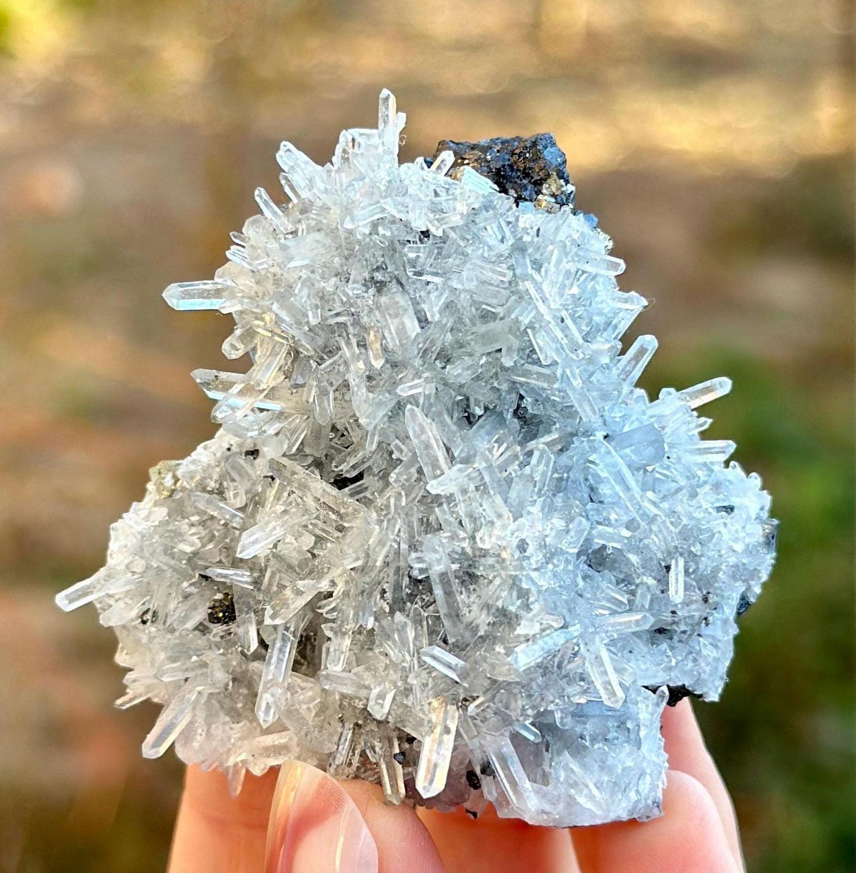Aesthetic Needle Quartz With Pyrite, Sphalerite From Krushev Dol Mine ...