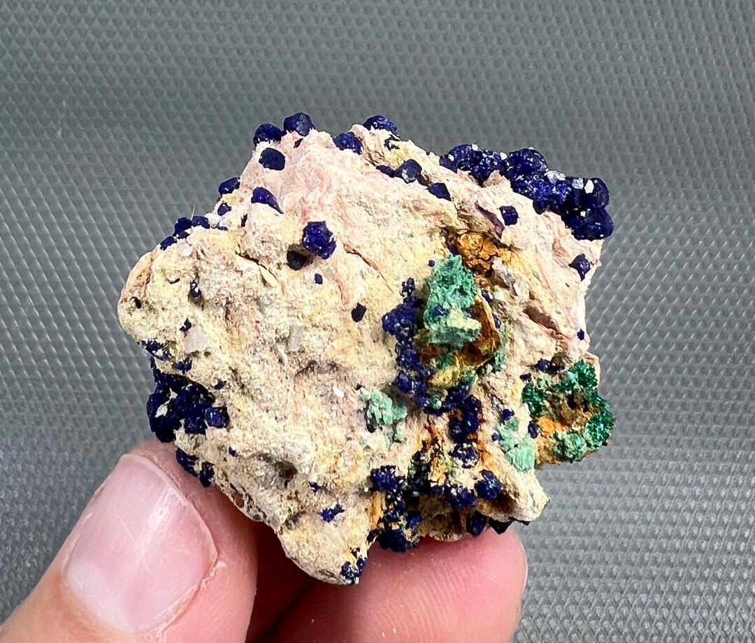 Amazing Azurite With Malachite on Matrix, Natural Crystal, Malachite ...