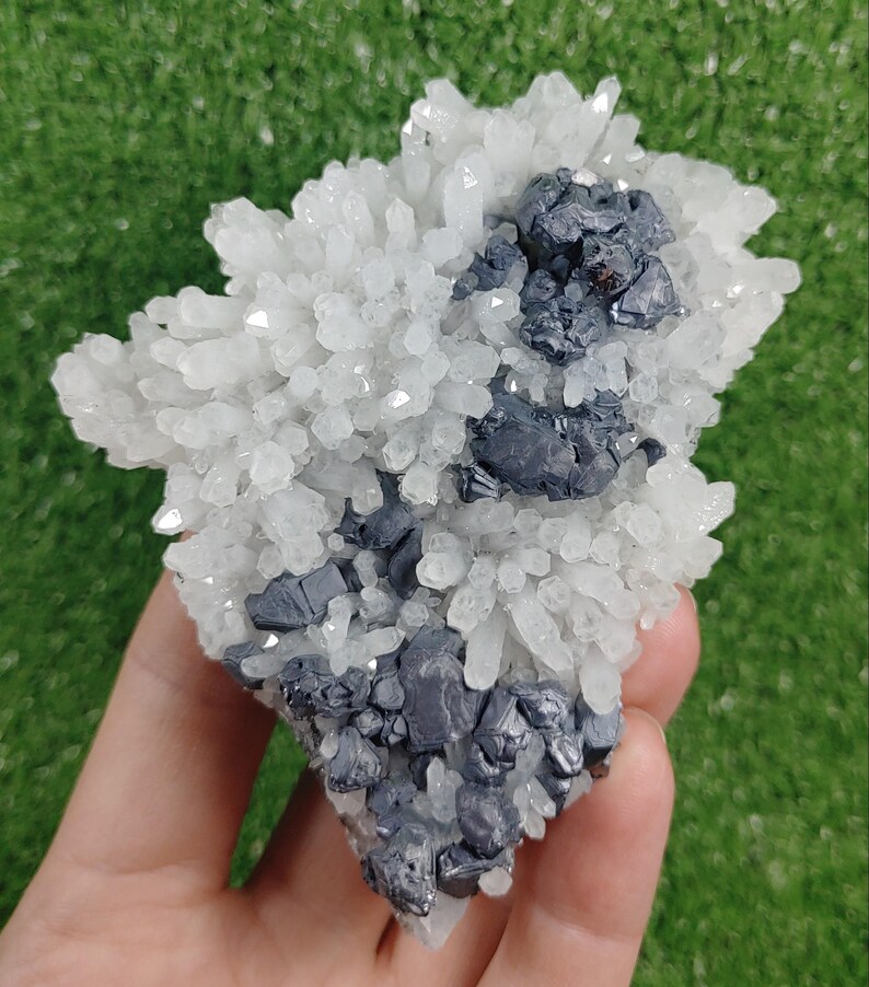 Galena on Quartz, Rare Morphology Galena From Krushev Dol Mine, Madan ...