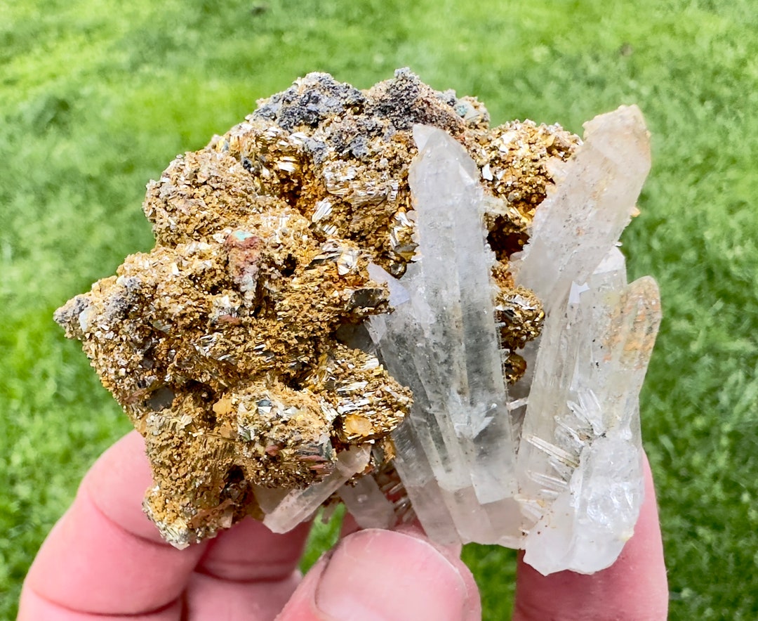 Fantastic Crystal Oxidized Pyrite and Two Generation Clear Quartz From ...