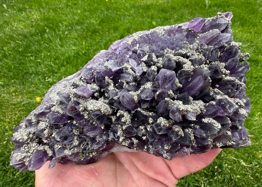 Large Piece Rare Amethyst With Pyrite From Chala Mine Haskovo Bulgaria ...