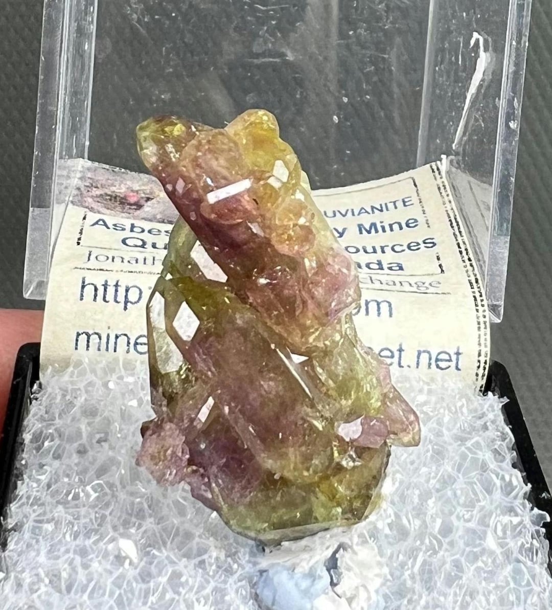 Rare Vesuvianite Crystal Two Colors From Jeffrey Mine, Asbestos, Quebec ...