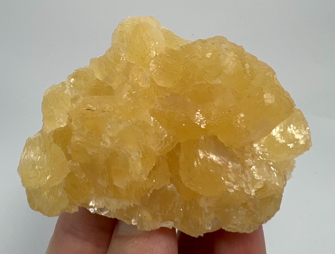 Fluorescent Yellow Calcite From Krushev Dol Mine, Madan, Bulgaria, Raw ...