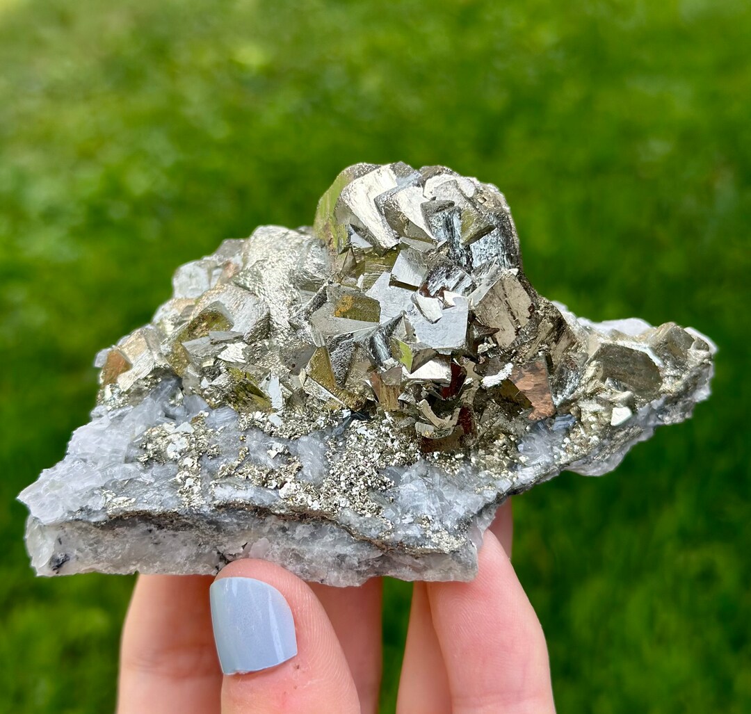 Amazing Shiny Pyrite on Quartz From Androvo Mine, Zlatograd, Bulgaria ...