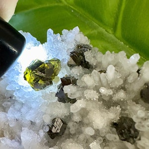 Gem Sphalerite Var. Green Cleiophane on Milky Quartz Krushev Dol Mine ...