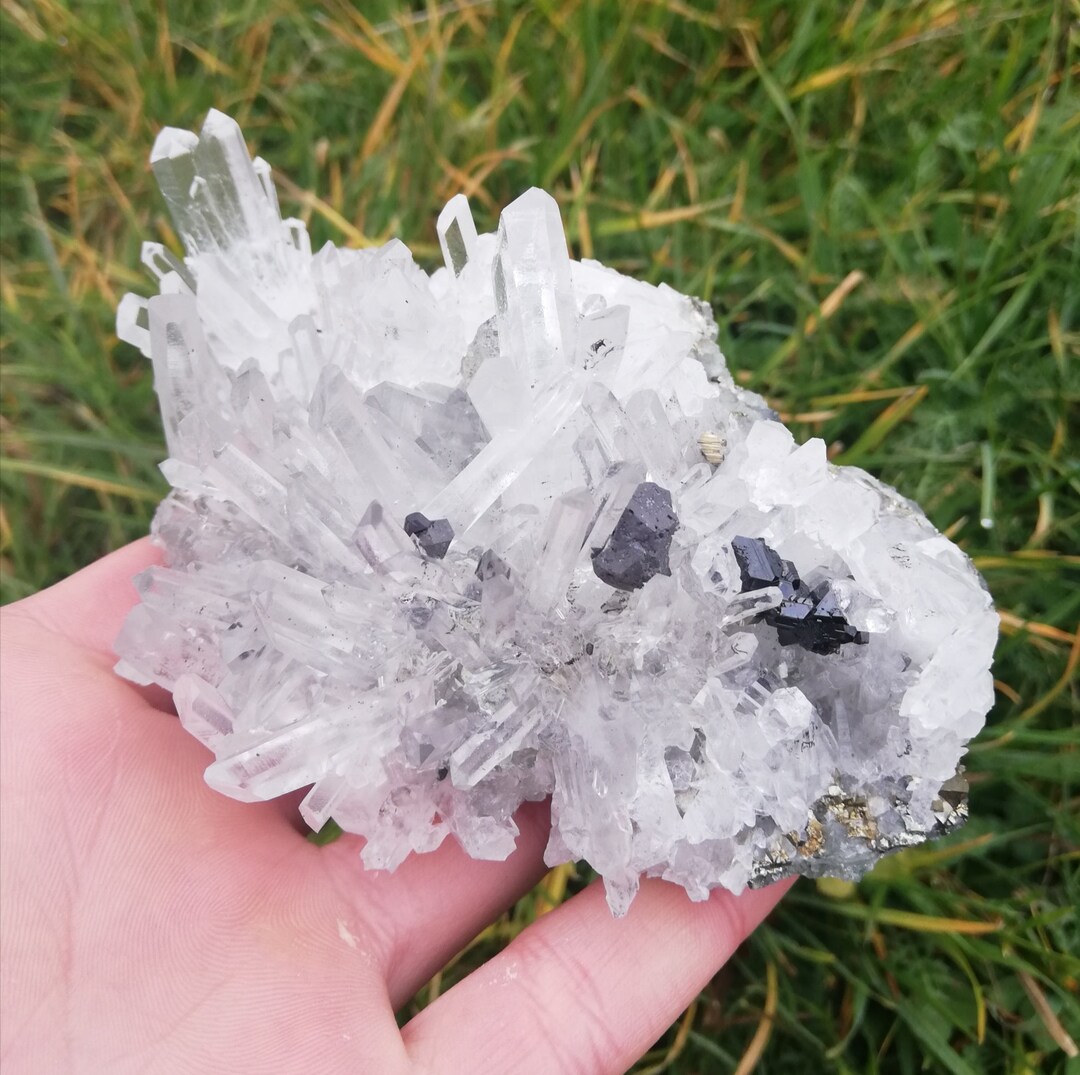 Amazing Transparent Quartz With Shiny Pyrite and Sphalerite From ...