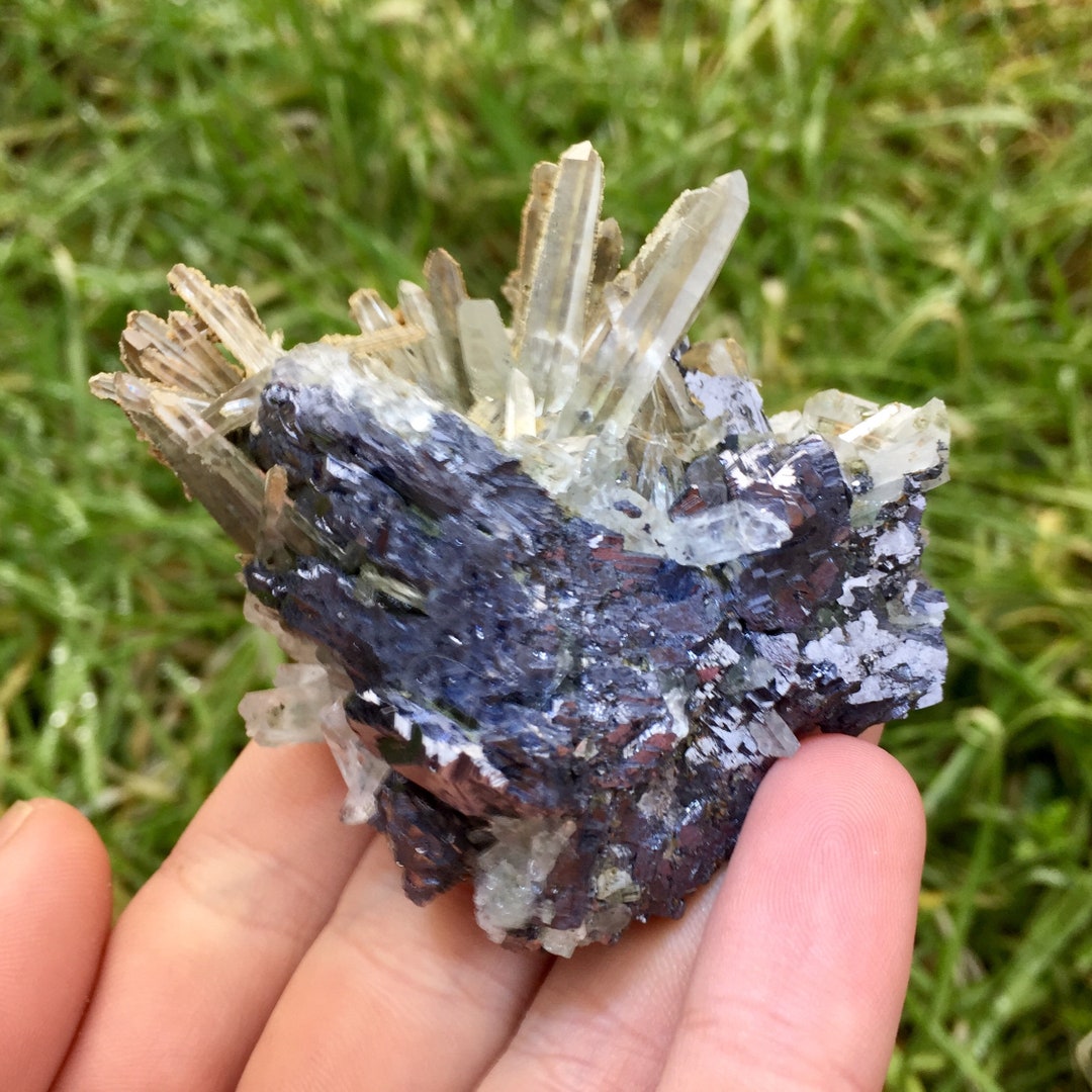 Shiny Galena With Tranesparent Quartz and Calcite From Madan , Bulgaria ...