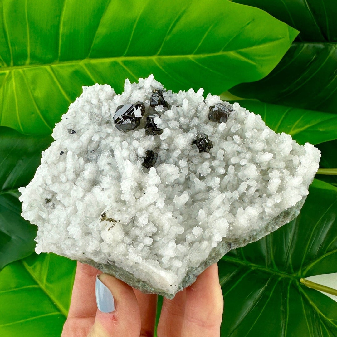 Gem Sphalerite Var. Green Cleiophane on Milky Quartz Krushev Dol Mine ...