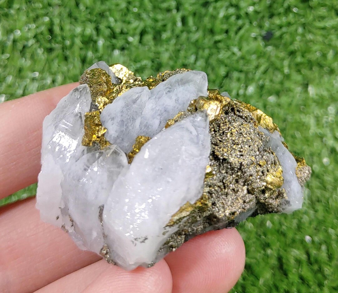 Oxidized Chalcopyrite With Pyrite on Milky Quartz From Krushev Dol Mine ...