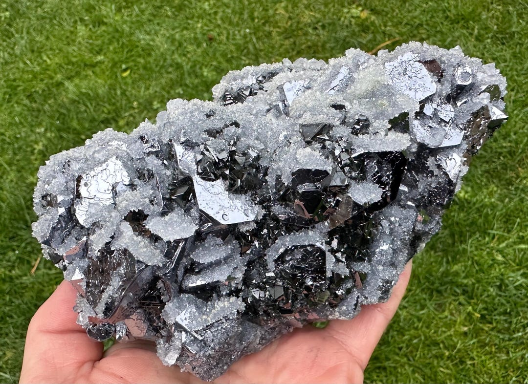 Perfectly Mirror Silver Galena and Sphalerite Covers With Quartz ...