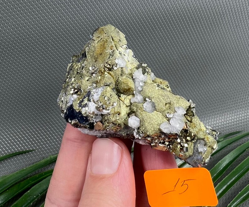 Chalcopyrite With Perched Pyrite and Calcite From Krushev Dol Mine ...